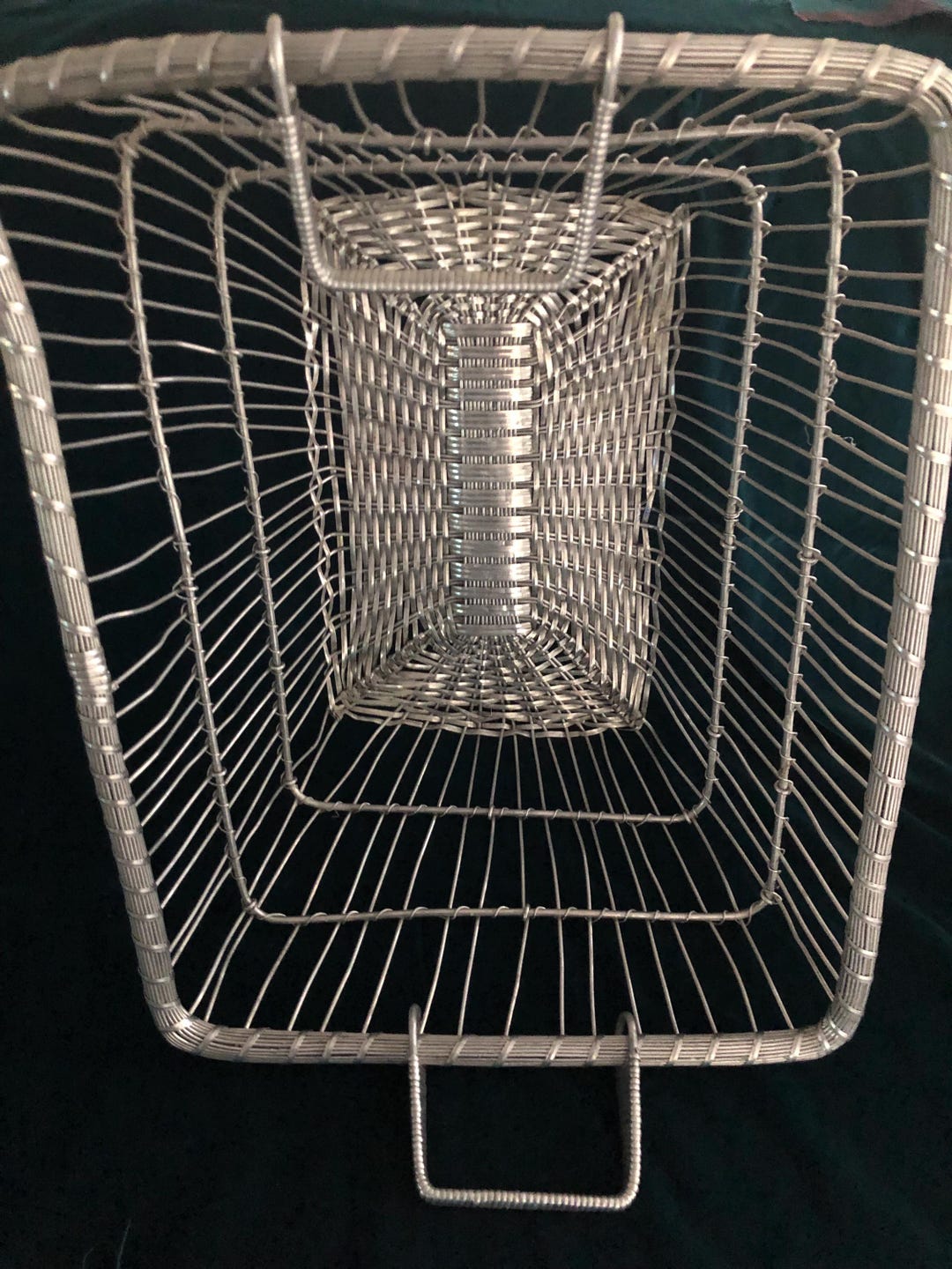 Vintage European Aluminum Basket With Handles - Etsy