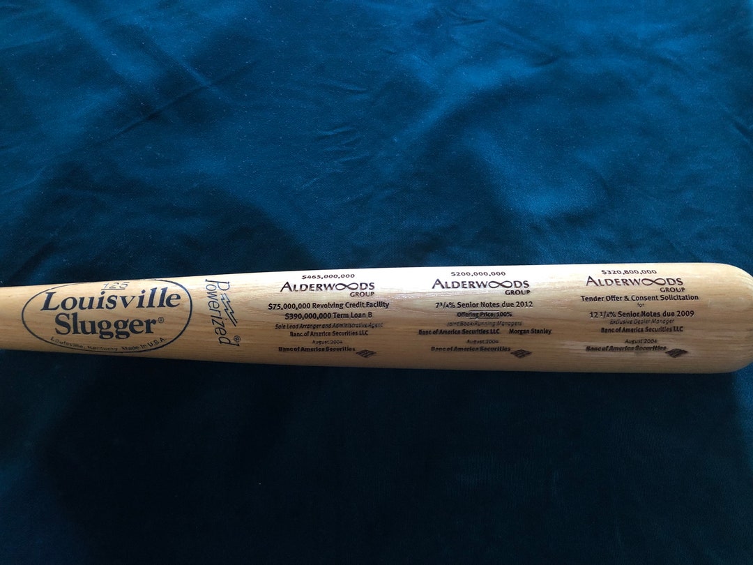 Louisville Slugger Advertising Bat/alderwoods Group - Etsy