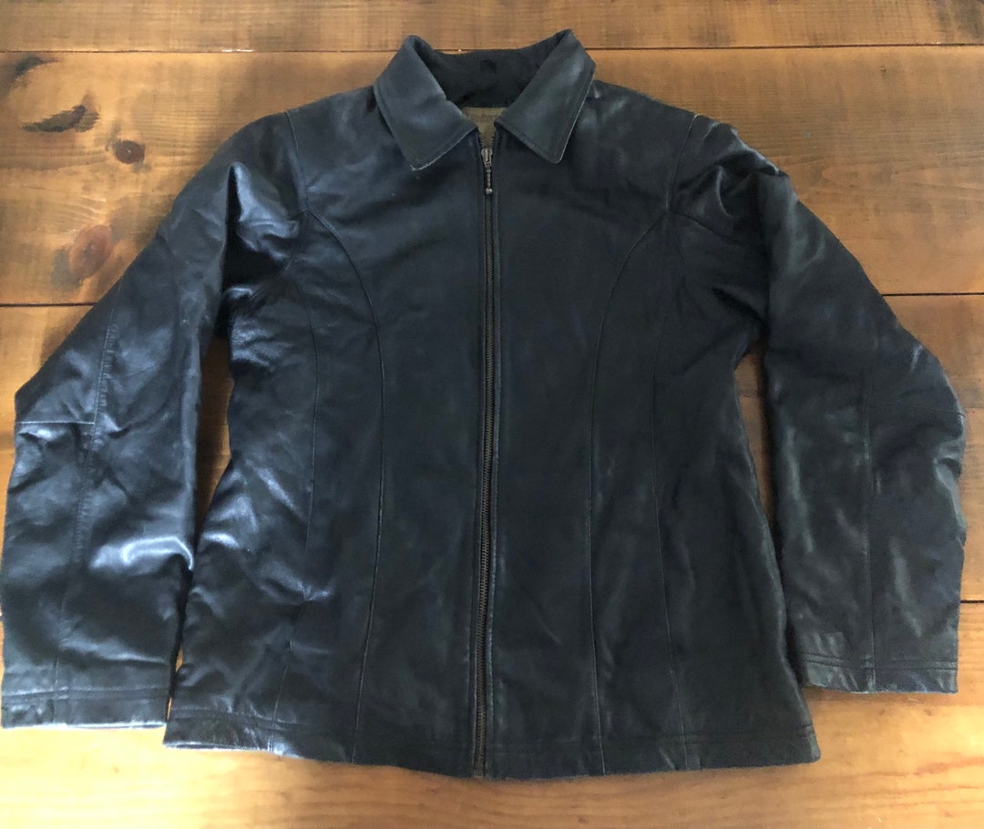 Jonathan Corey Black Leather Jacket - Etsy