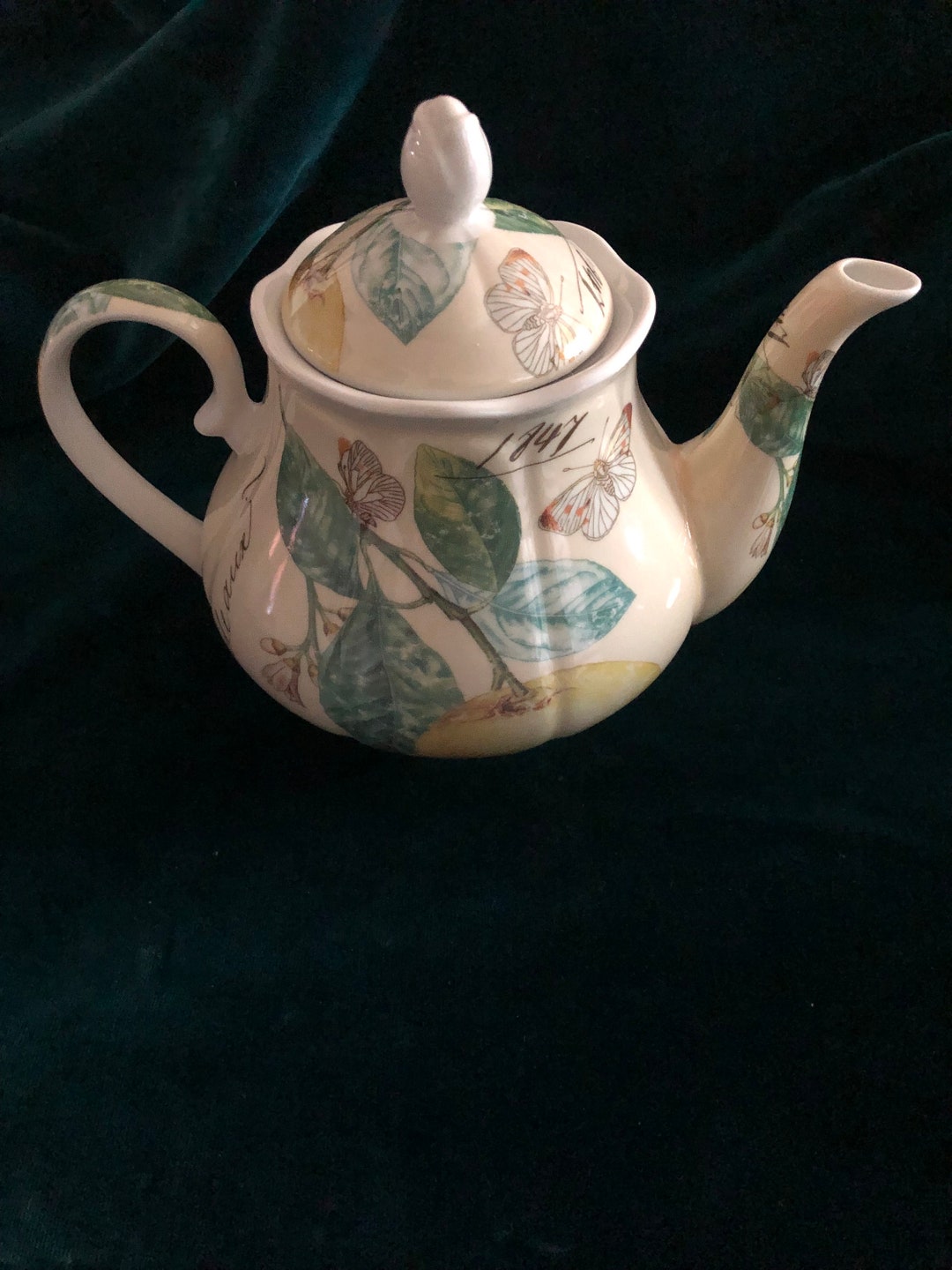 Kent Pottery Lemon and Butterfly Teapot - Etsy