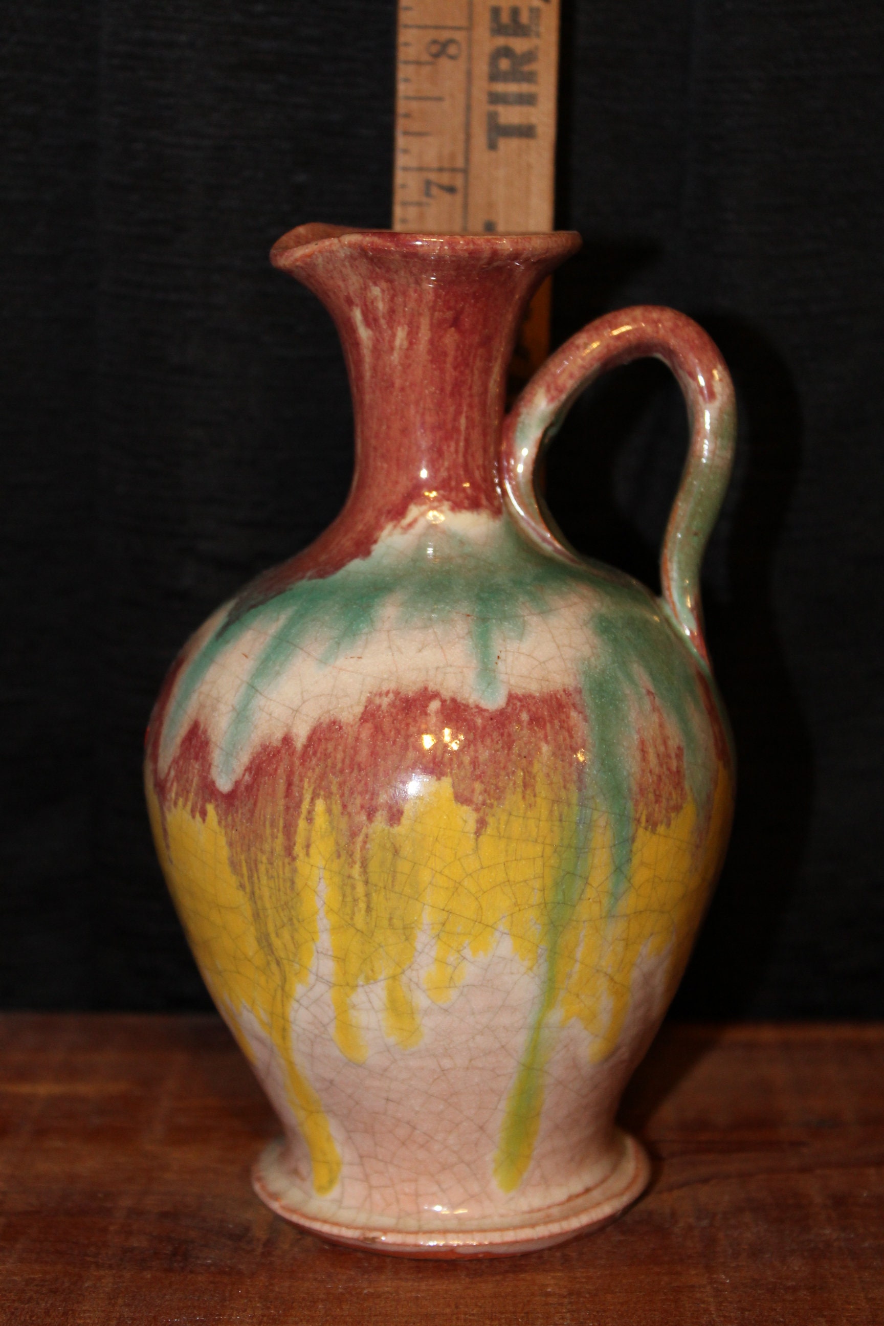 Small Cole Rebecca Jug Pottery With Rainbow Glaze, Seagrove, North ...