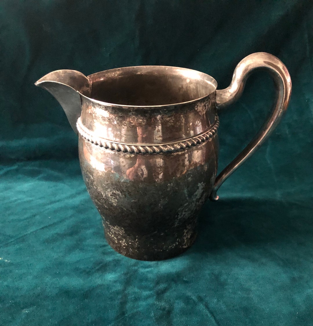 Vintage Silver on Copper Water Pitcher, Made by Modern Silver - Etsy