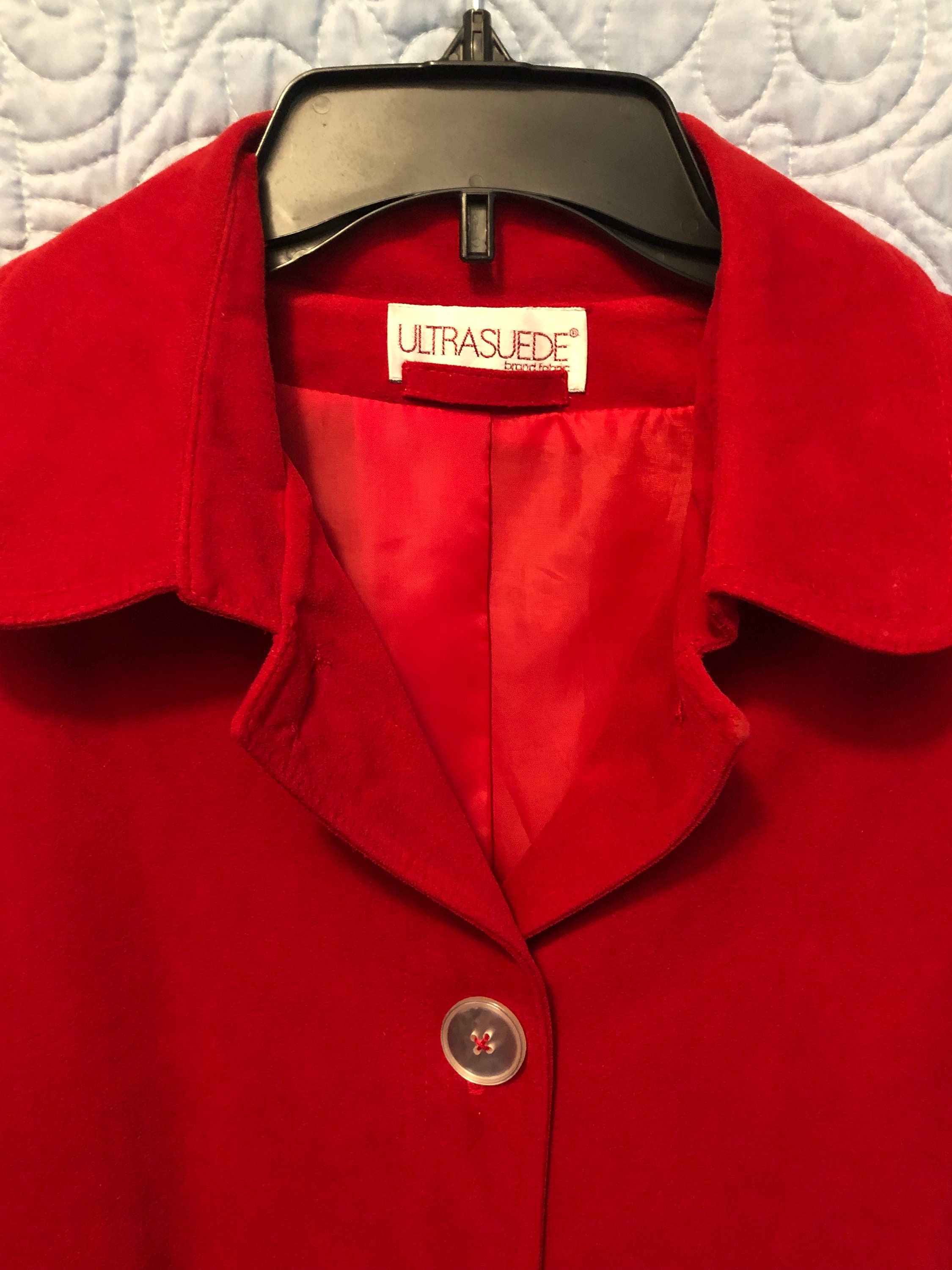 Vintage Womens Ultrasuede Red Trench Coat Size 10 - Etsy