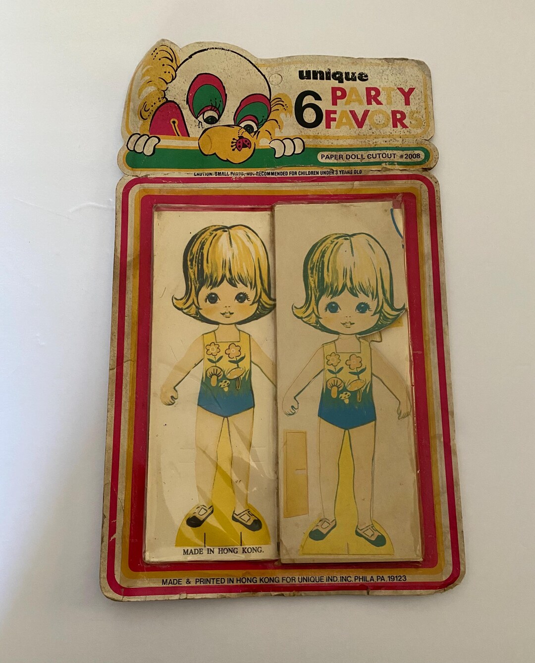 NOS 1960’s Unique Inc. 6 Paper Doll Party Favors - Etsy