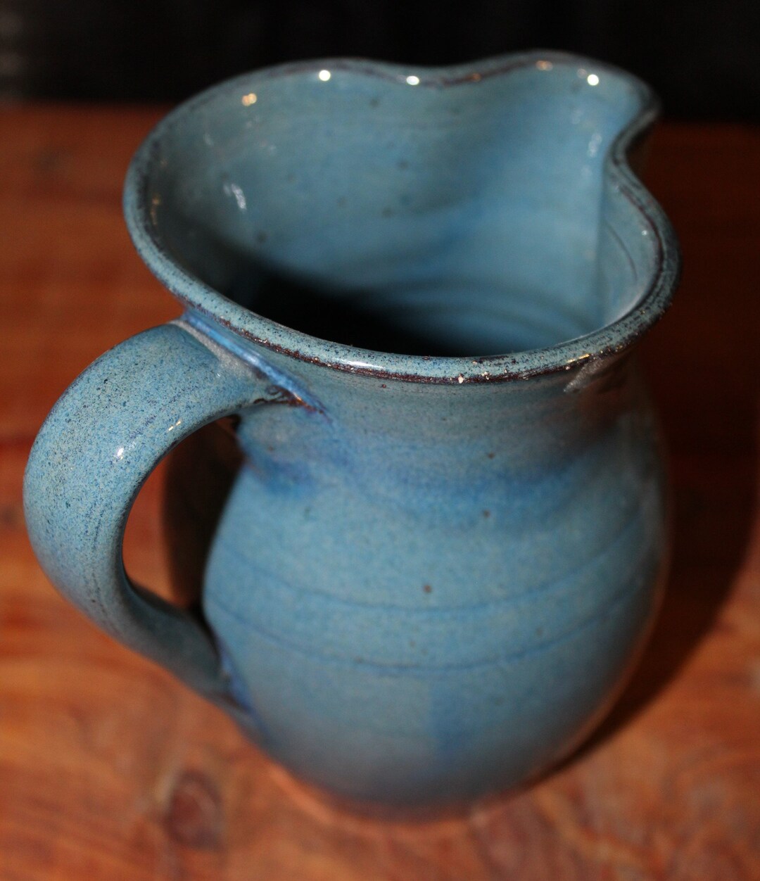 Owens Small Blue Pottery Pitcher, From Seagrove, North Carolina - Etsy