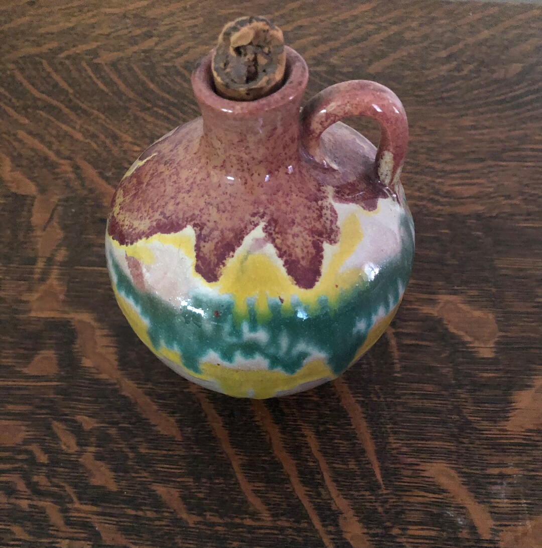 Vintage North Carolina Cole Pottery Mini Jug With Cork - Etsy