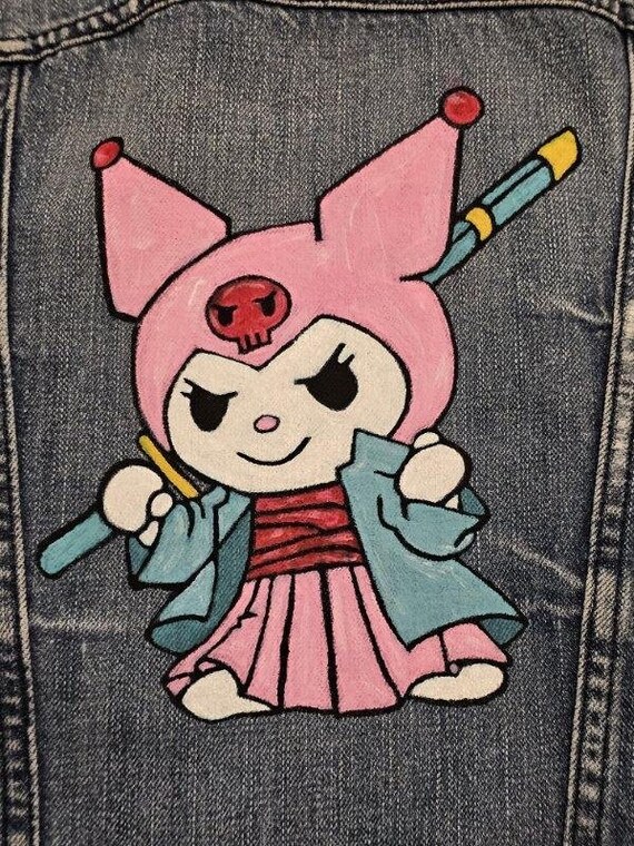 Handpainted Kuromi Ninja Wearable Fan Art on a Vintag… - Gem