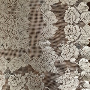 Rectangular White Floral Table Linen - Etsy