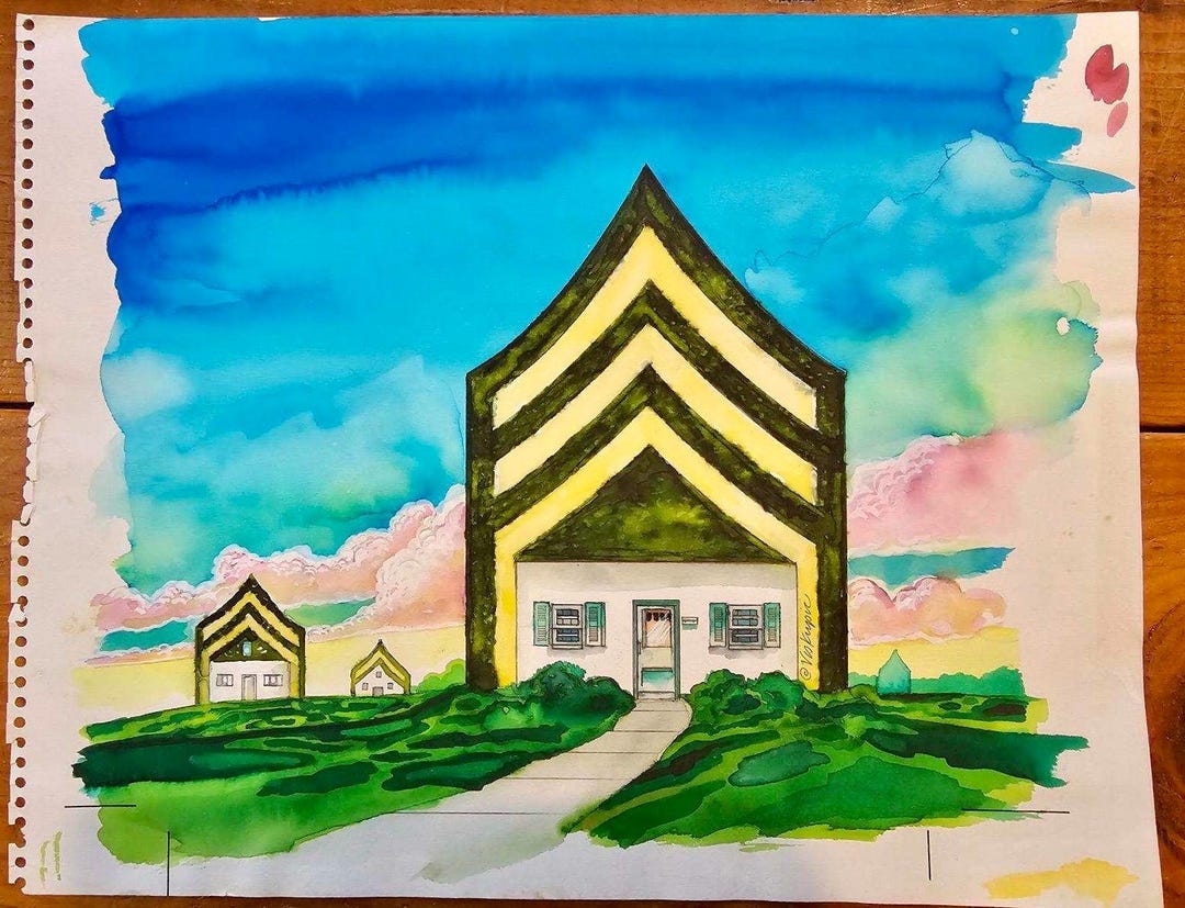 Military Housing Full Color Illustration by Gary Viskupic - Etsy