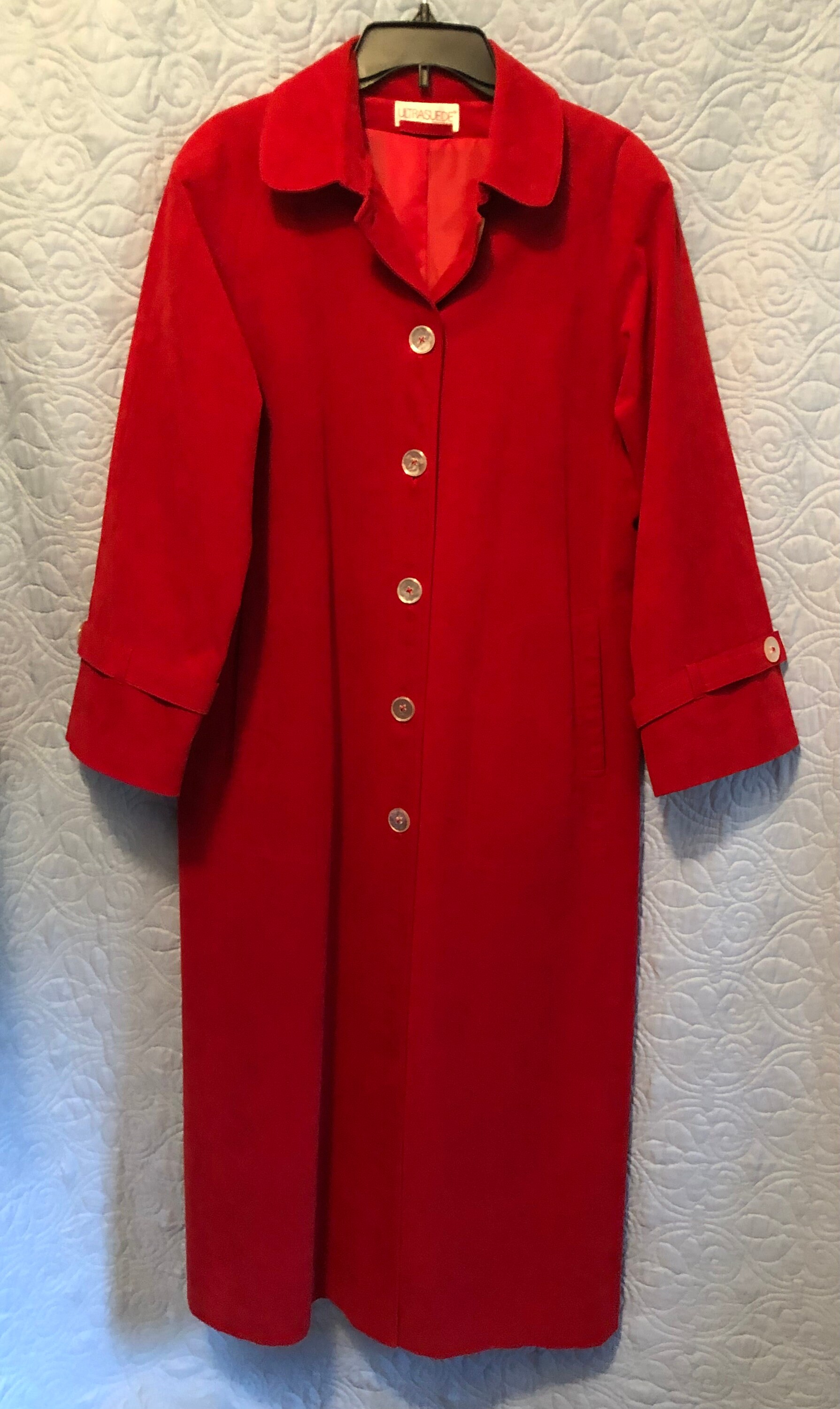Vintage Womens Ultrasuede Red Trench Coat Size 10 - Etsy
