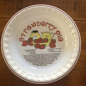 Strawberry Pie Recipe Pie Plate, Made by Hankook - Etsy
