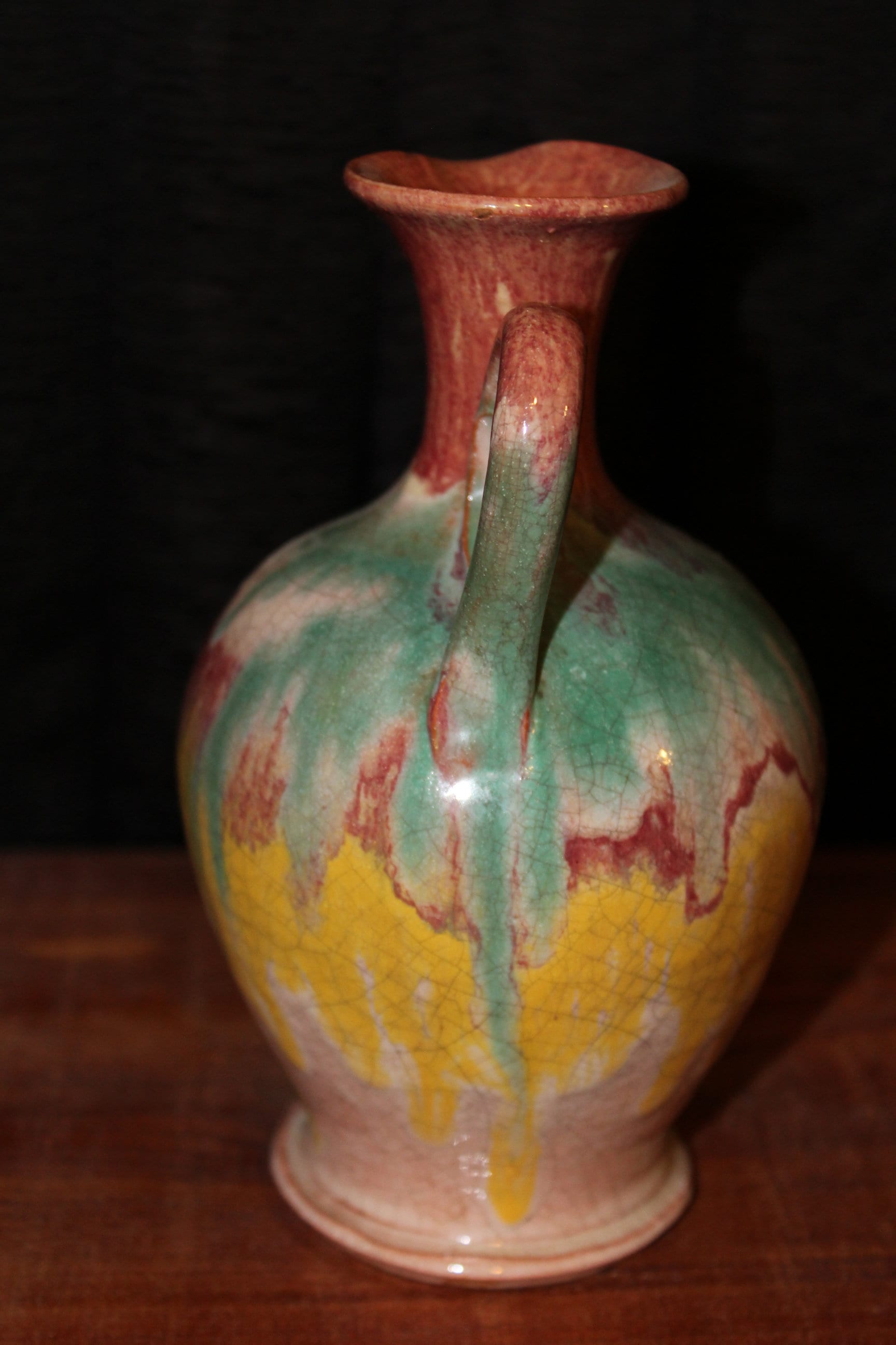 Small Cole Rebecca Jug Pottery With Rainbow Glaze, Seagrove, North ...
