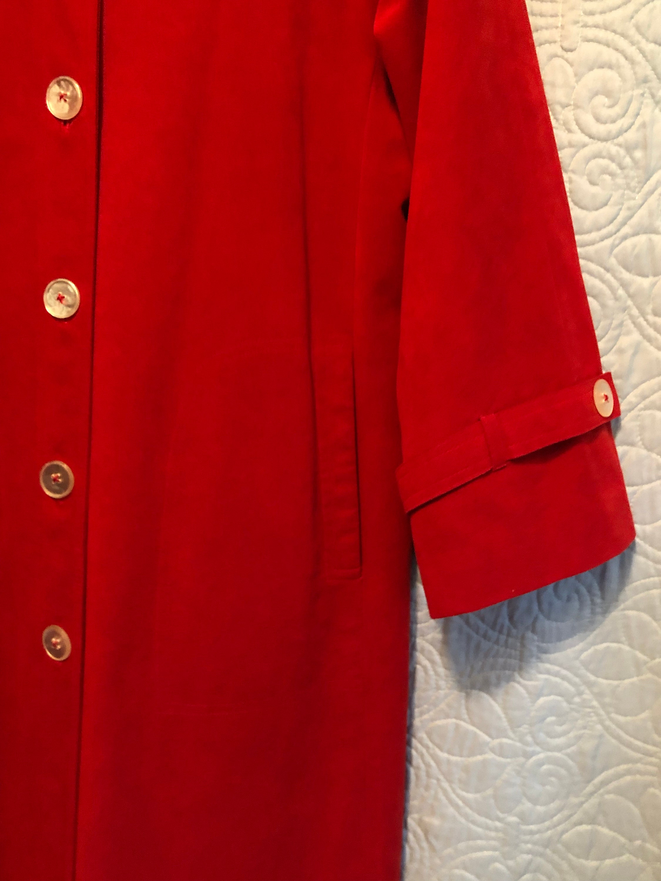Vintage Womens Ultrasuede Red Trench Coat Size 10 - Etsy