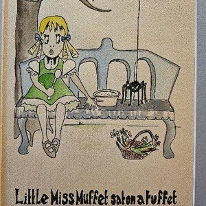 Little Miss Muffet Sat on A Tuffet Watercolor Illustration by Carla - Etsy