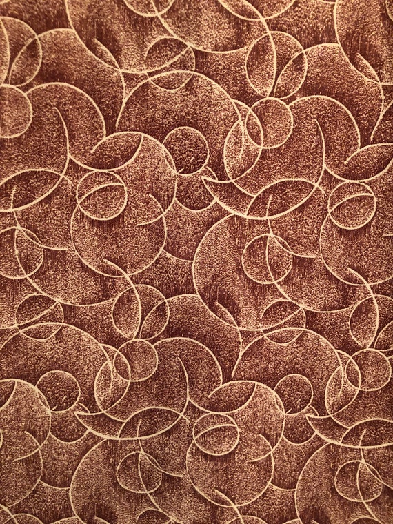 1970s Vintage Circular Geometric Pattern Polyester La Gem 