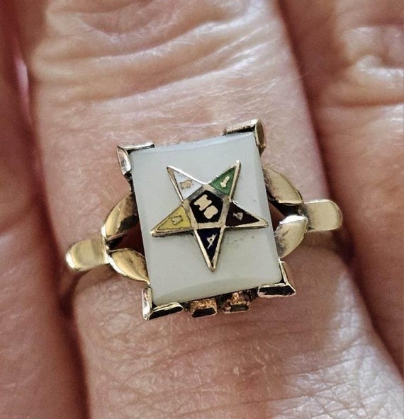MCM 10k Order of The Eastern Star Ring - Gem