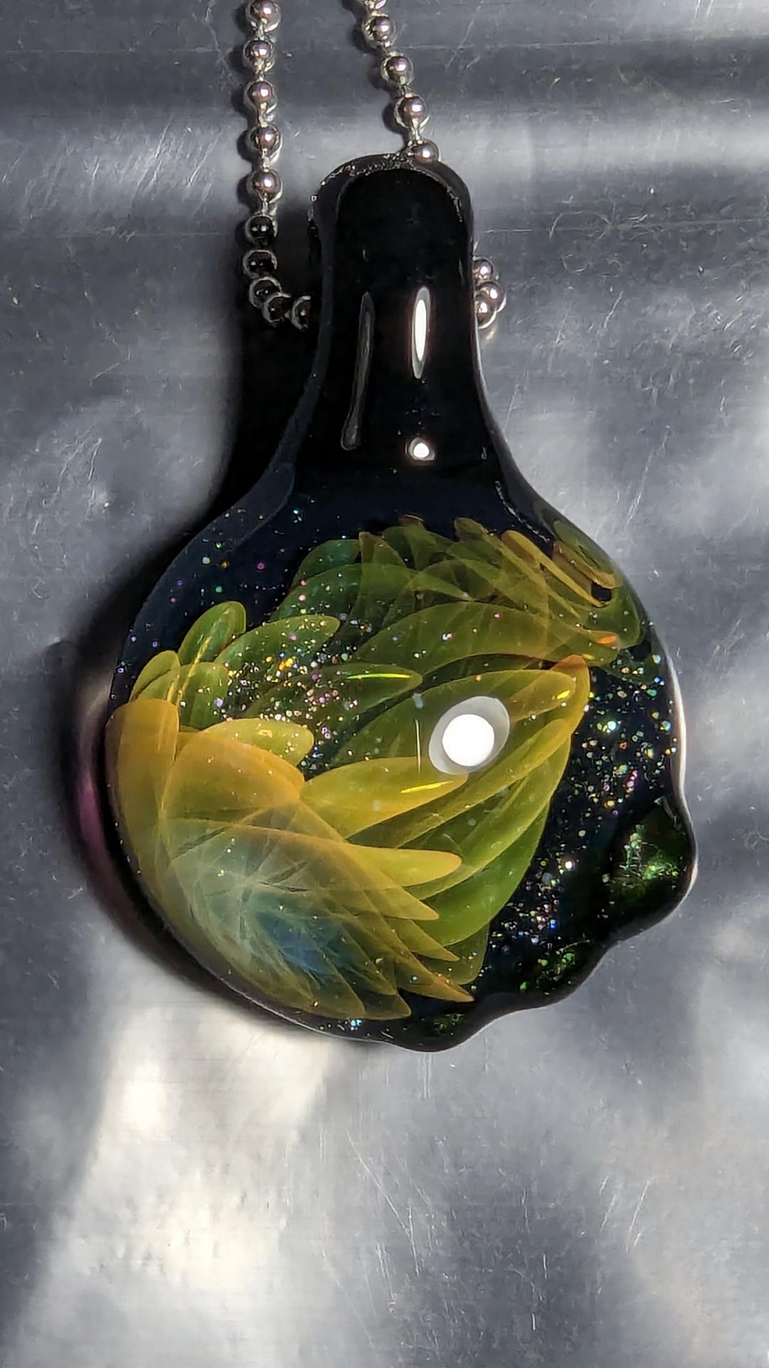 Gold & Silver Fumed Implosion Pendant - Etsy