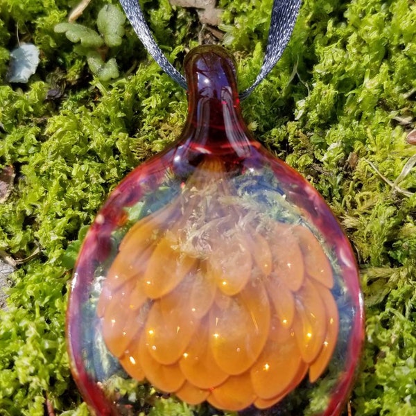 Ruby Glass Pendant Etsy