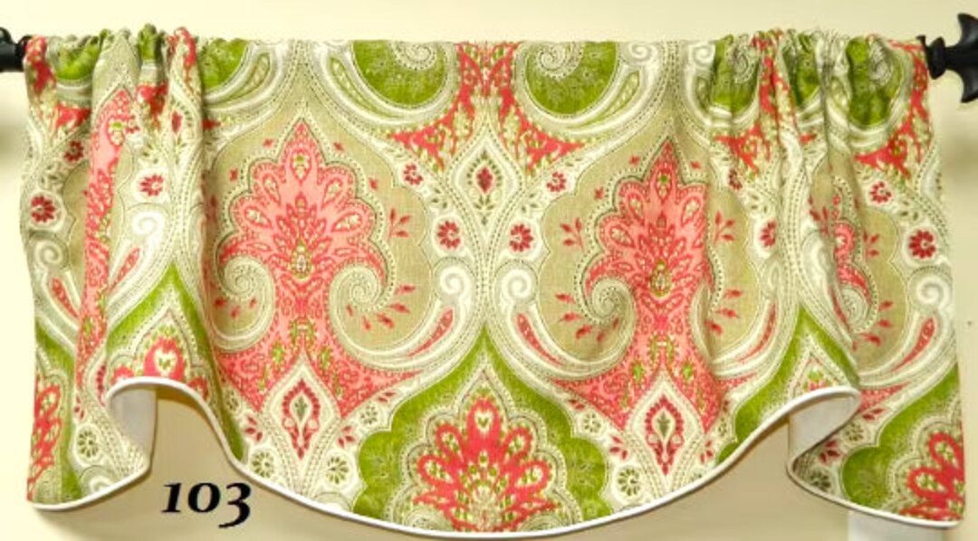 Kravet "latika" Geranium by Echo Window Valance /corded, Lined Valance ...