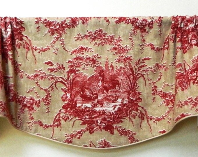 Waverly La Petite Ferme Red/tan Window Valances French Country Rooster ...