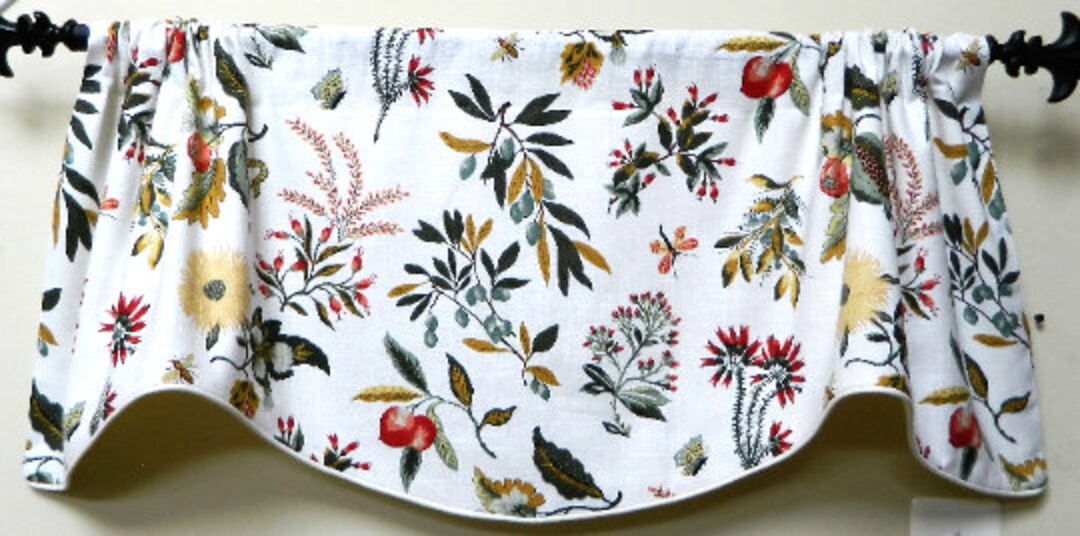 French General Fleur Botanical in Botanical-window Valance Lined and ...