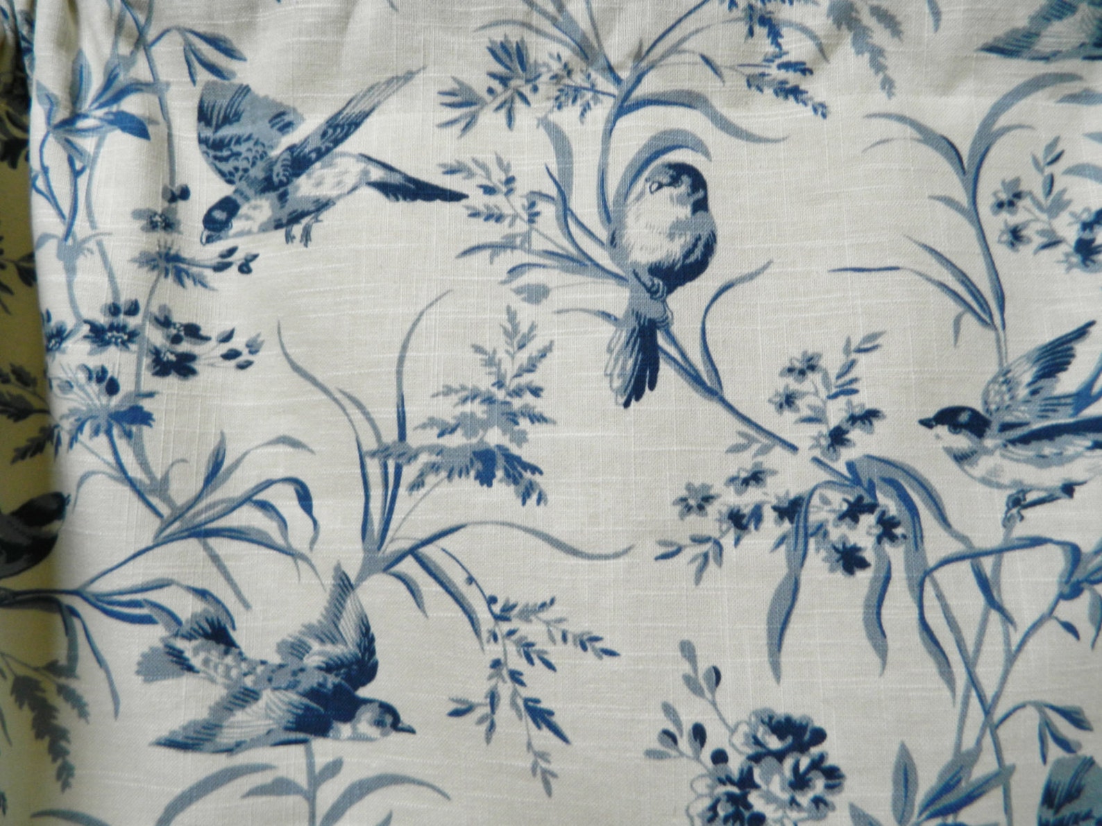 Projet-french General Aviary Toile Indigo-window Valance Lined - Etsy