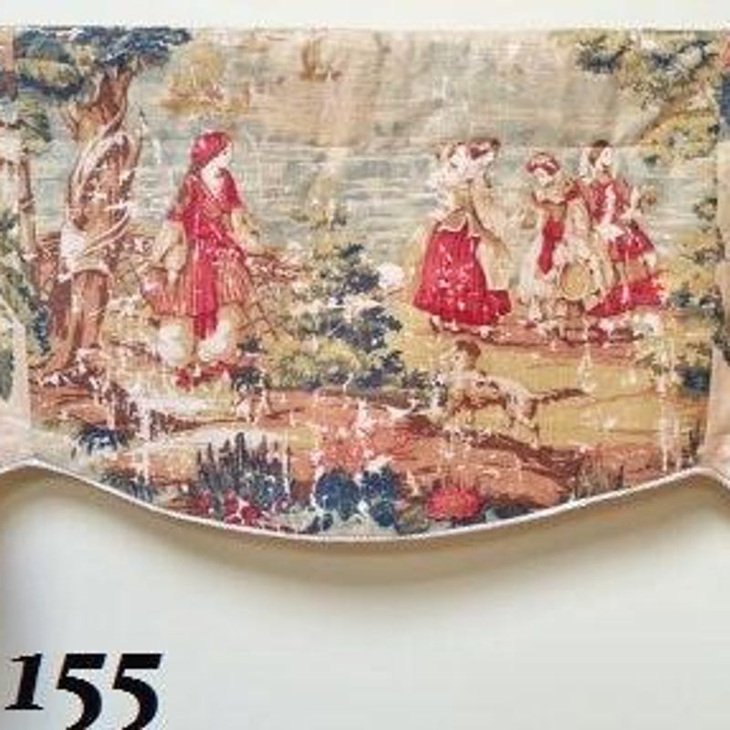 Red Toile Valance - Etsy