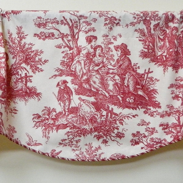 Red Toile Valance - Etsy