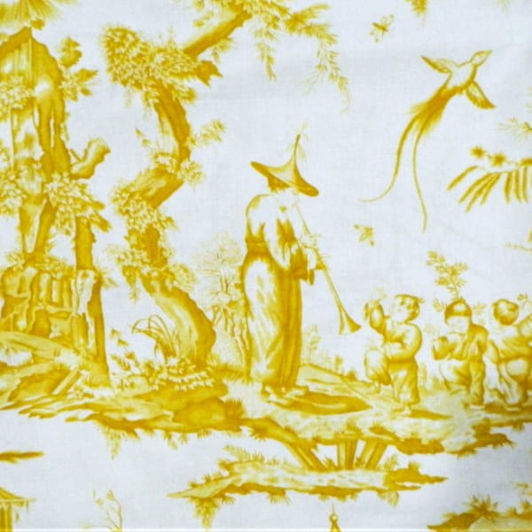 Yellow Chinoiserie Fabric - Etsy