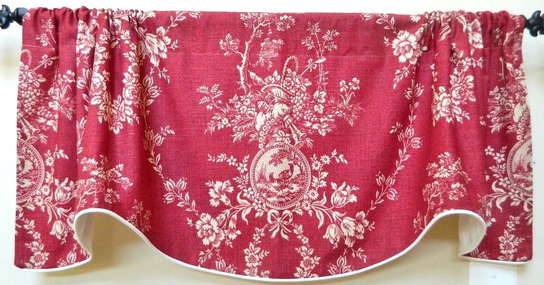 Country House Red by Wavery French Country Window Valance Lined Corded ...