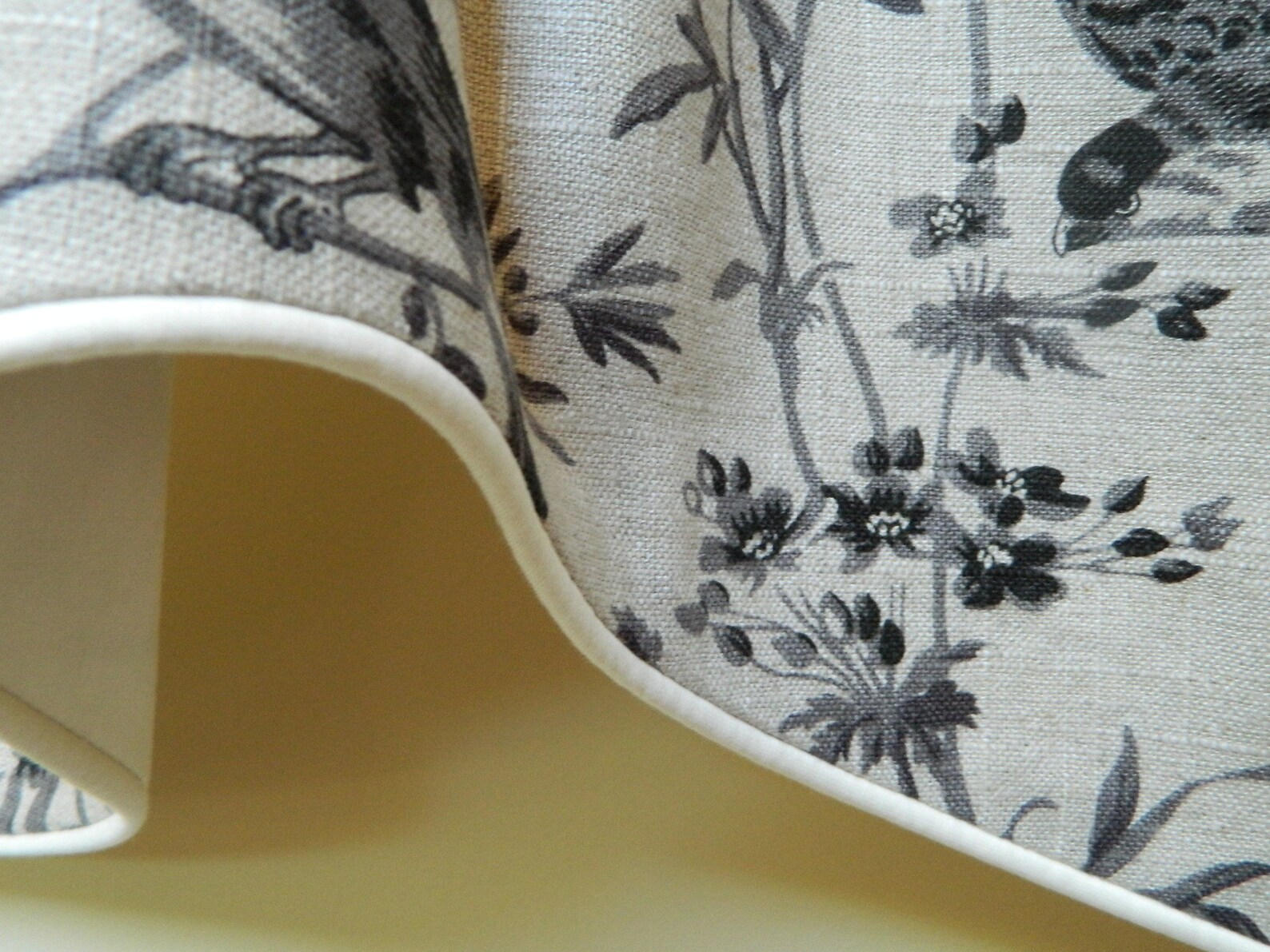 Fabricut Aviary Toile COAL Window Valance Lined and Corded Rod - Etsy