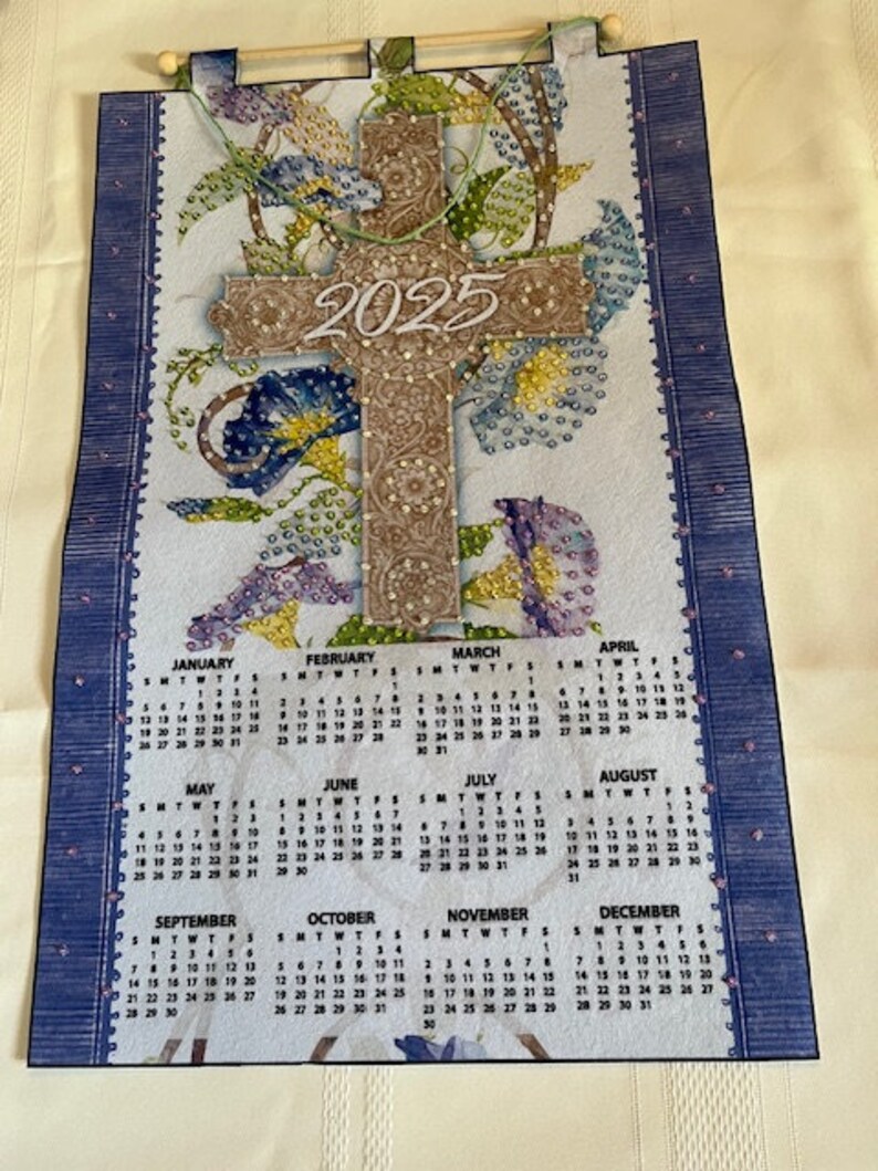 Jeweled 2025 Felt Calendar Design Works Ornate Cross 4753 - Etsy
