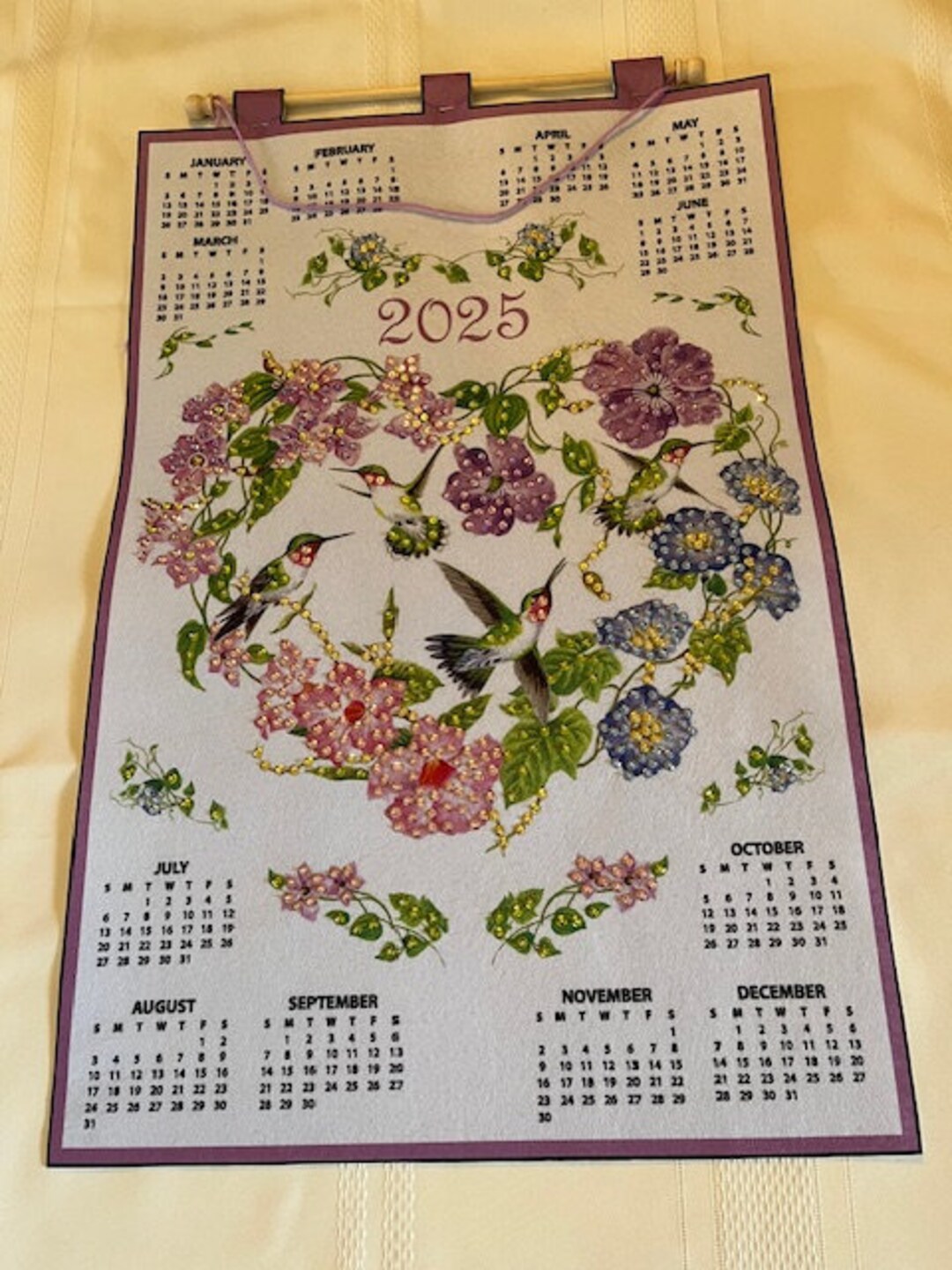 Jeweled 2025 Felt Calendar Design Works Hummingbird Heart #4761 - Etsy