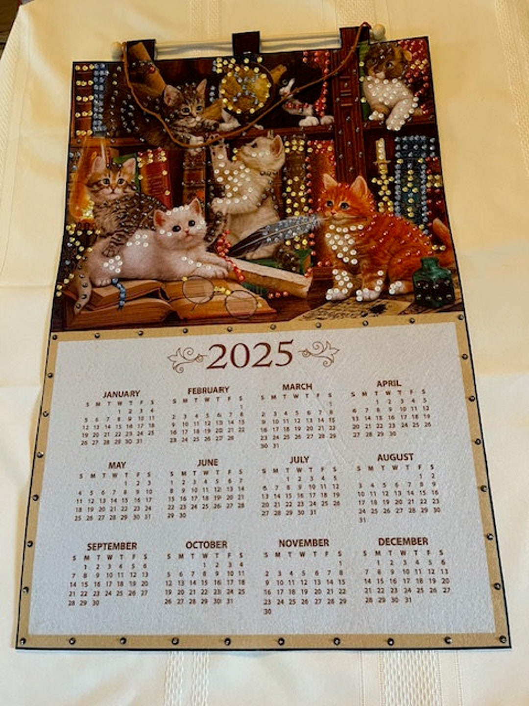 Jeweled 2025 Felt Calendar Design Works Library Kittens 4735 - Etsy