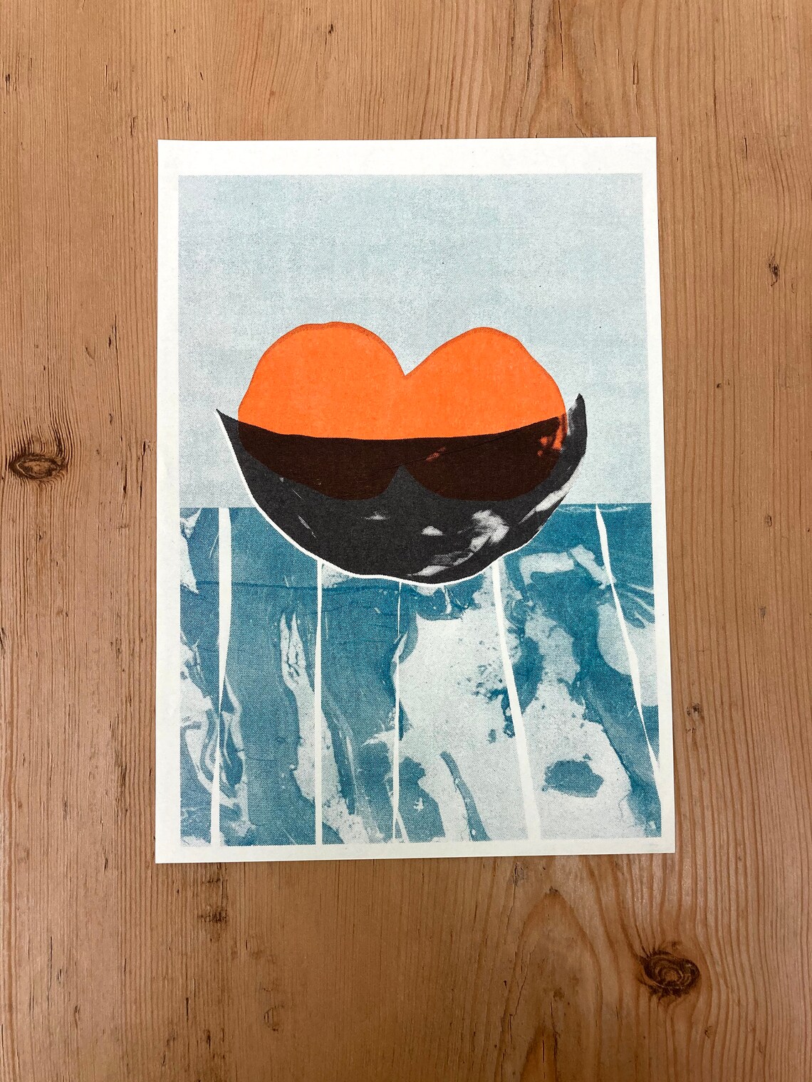 Collage riso impresión 'Naranjas' - Etsy España