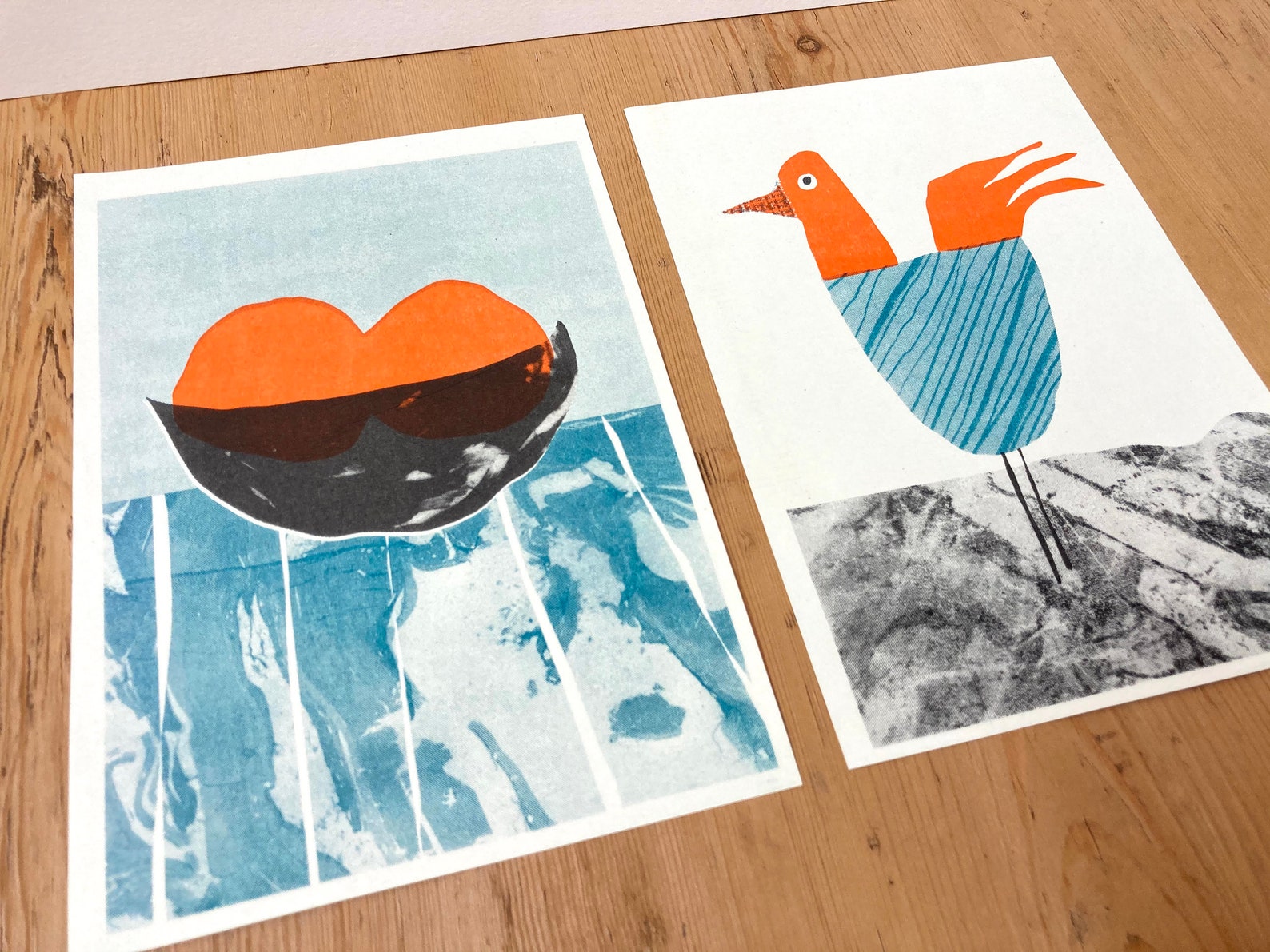 Collage riso impresión 'Naranjas' - Etsy España