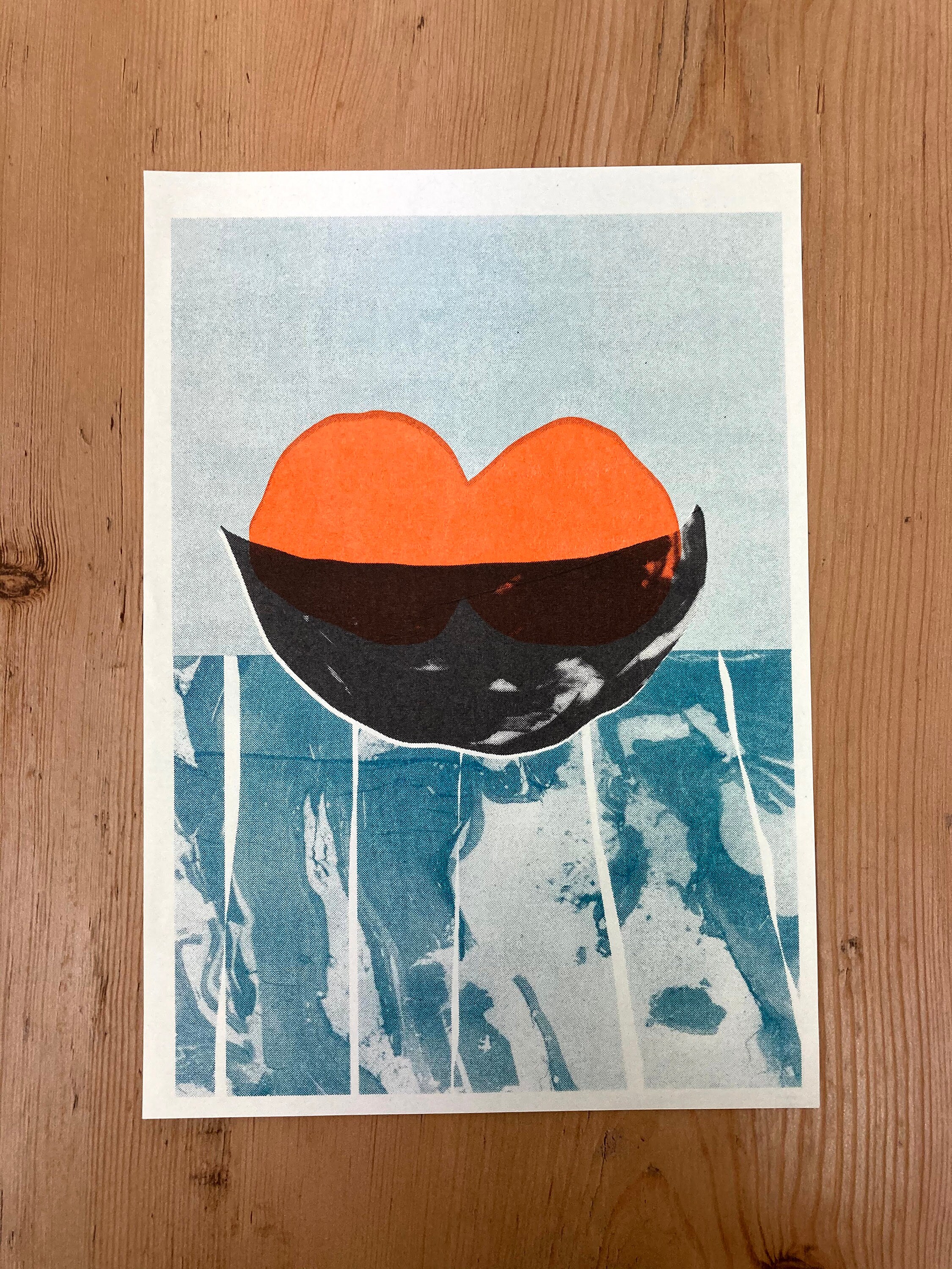 Collage riso impresión 'Naranjas' - Etsy España