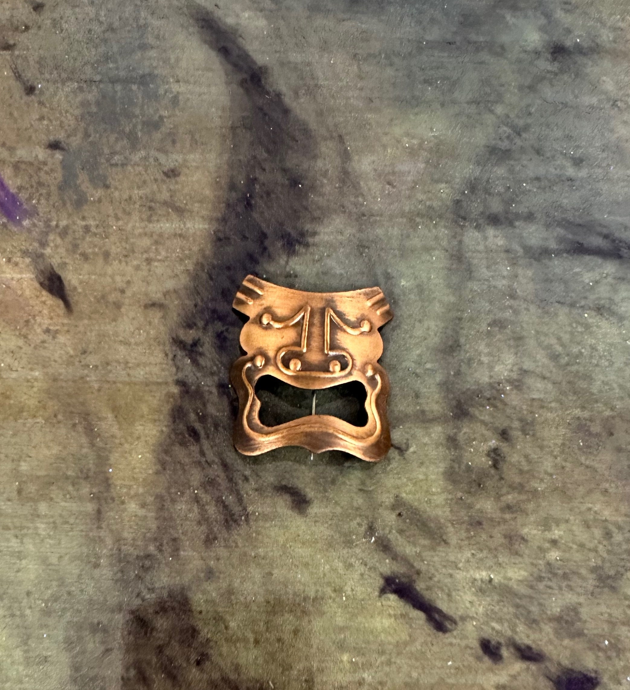 Vintage Frank Rebajas Copper tragedy Pin Signed - Etsy