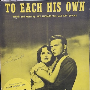 To Each His Own Vintage Sheet Music 1946 Paramount Picture - Etsy
