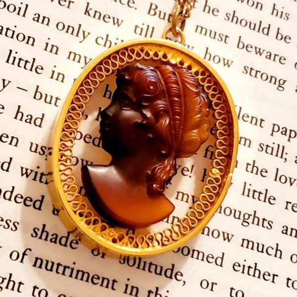 Amber Glass Cameo - Etsy