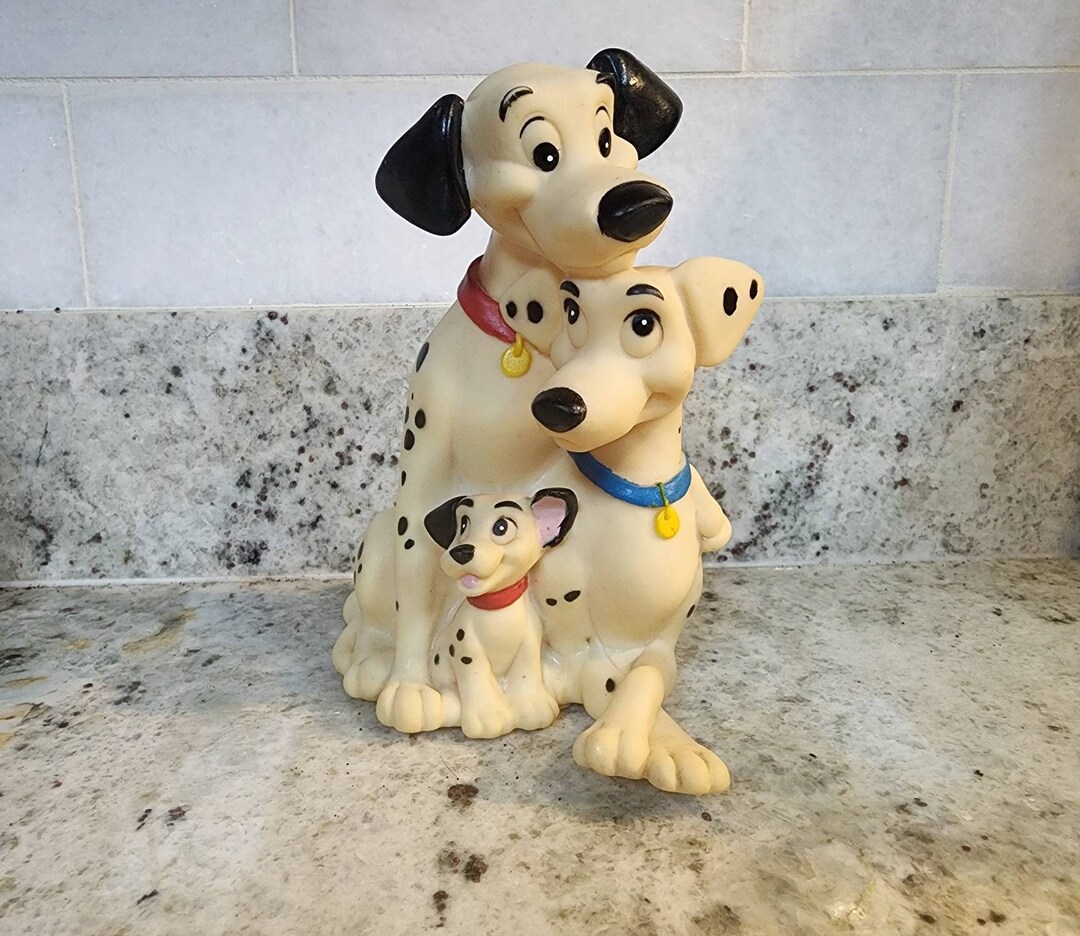 101 Dalmations Coin Bank Pongo, Perdita, and Puppy Soft Rubber 1980s ...