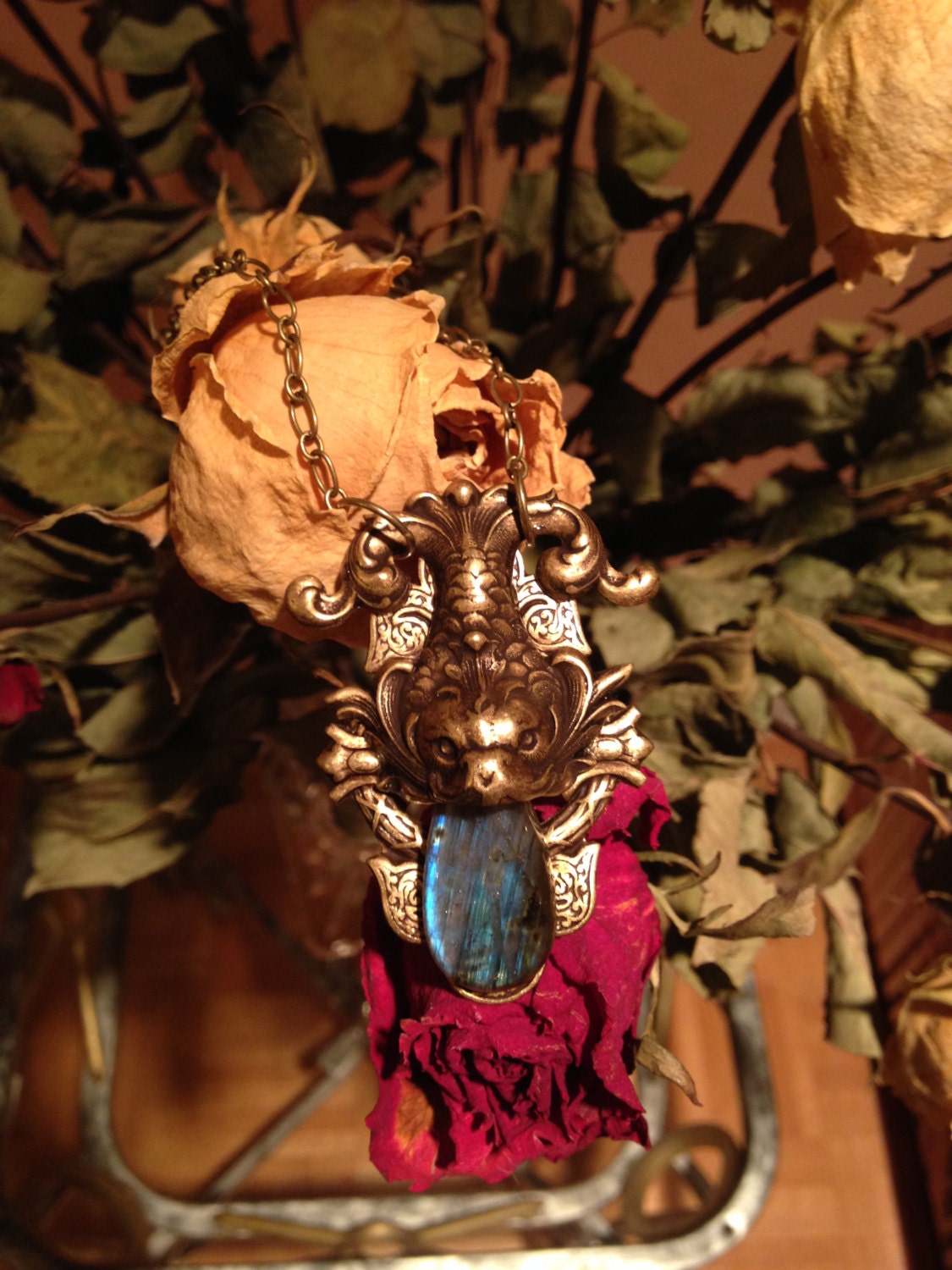 Tethys - Mythology Inspired Victorian Vintage Labradorite Pendant ...