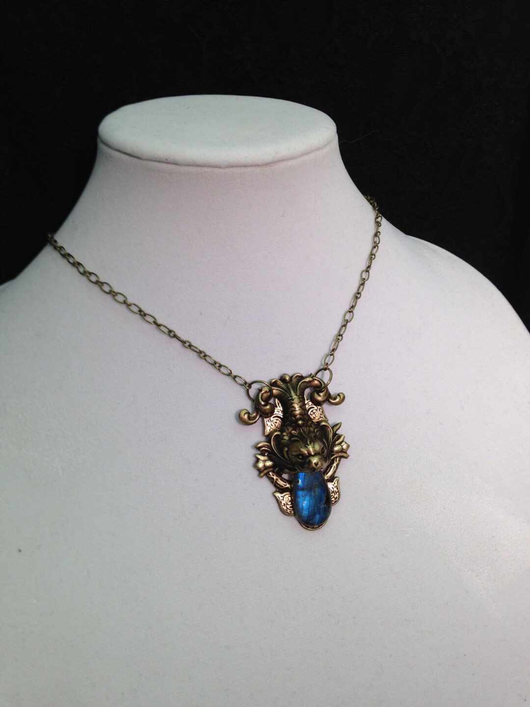 Tethys - Mythology Inspired Victorian Vintage Labradorite Pendant ...