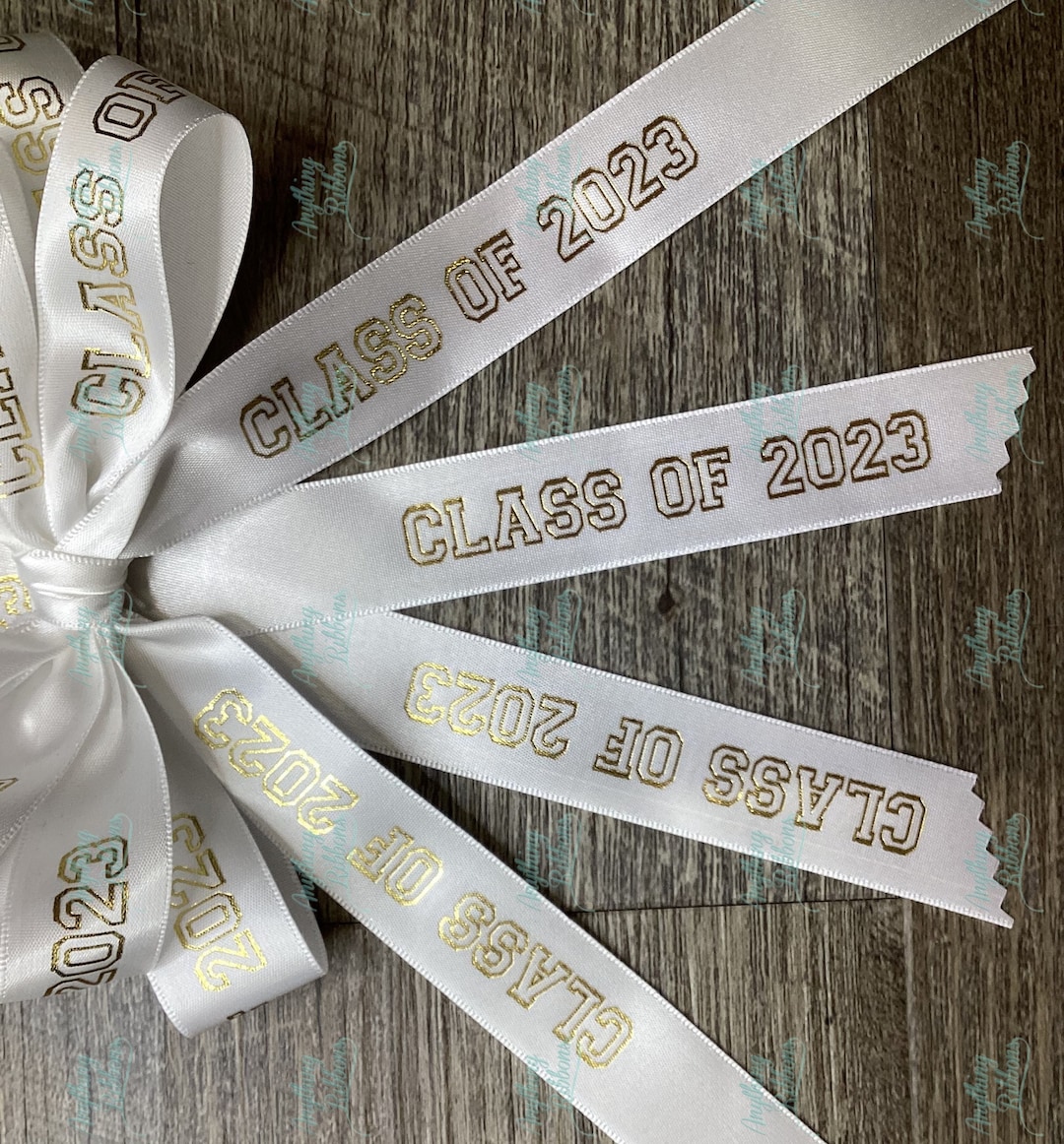 7/8 Inch Class of 2023 Wide Block Font Ribbon, Continuous Printed Hot ...
