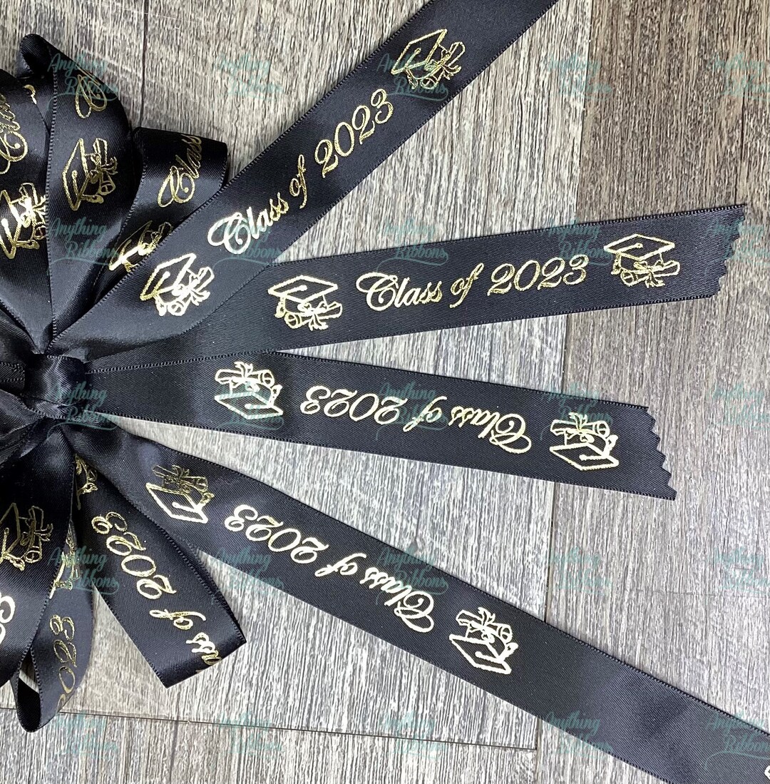 7/8 Inch Wide Class of 2023 Ribbon, Continuous Printed Hot Stamped ...