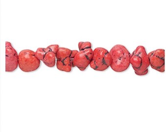 Red Turquoise Beads - Etsy