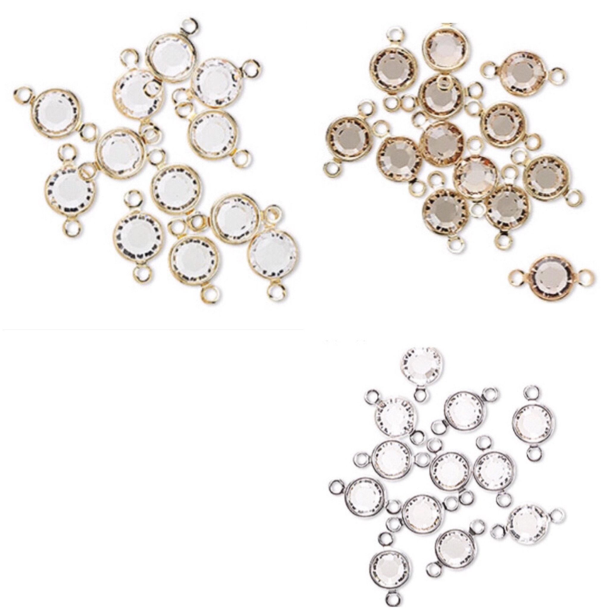 6-Swarovski Crystals Links Crystals and rhodium plated | Etsy