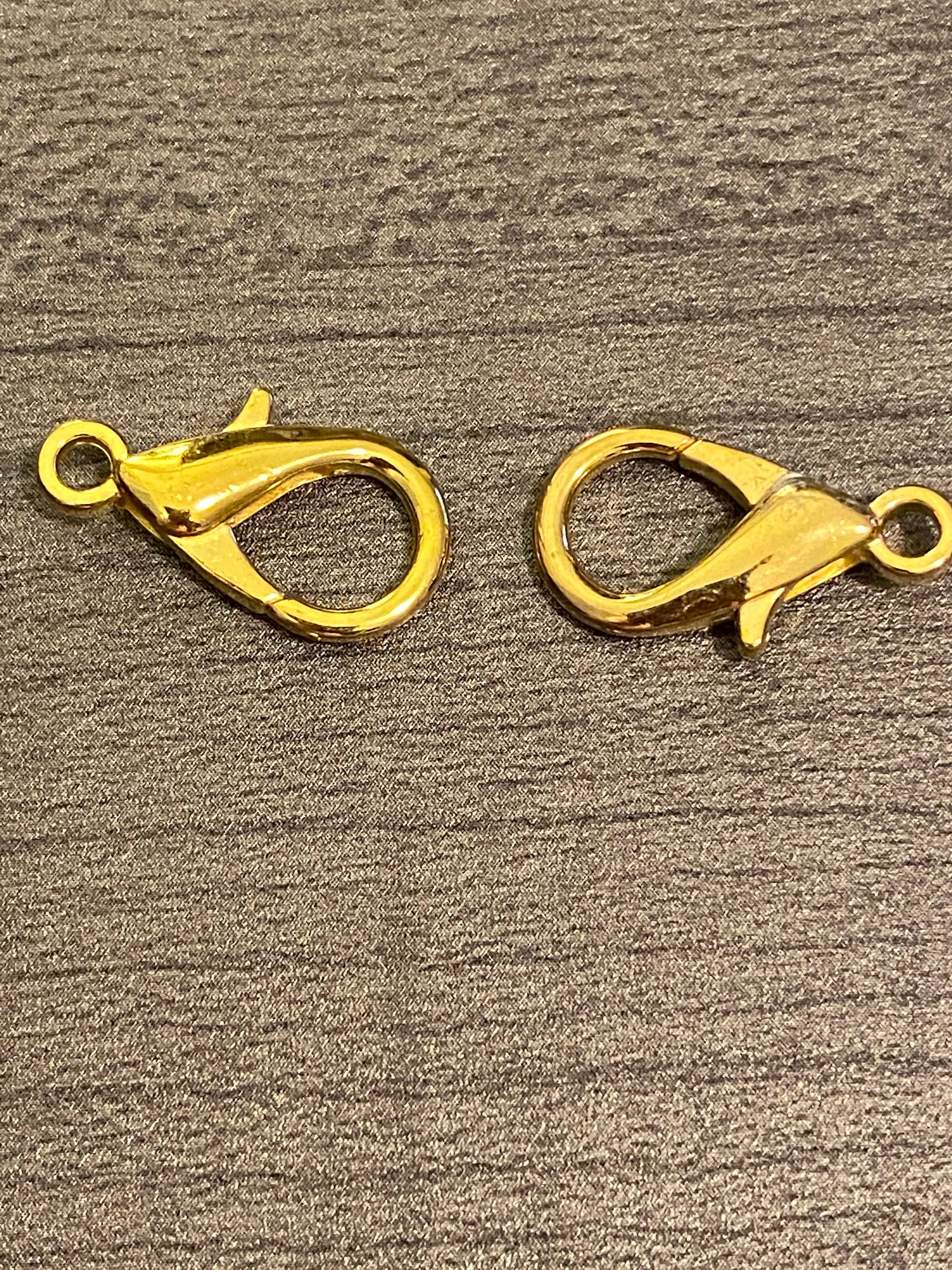 2 Large Jewelry Clasp, 28mm Large Lobster Clasps, Bright GOLD Jewelry ...