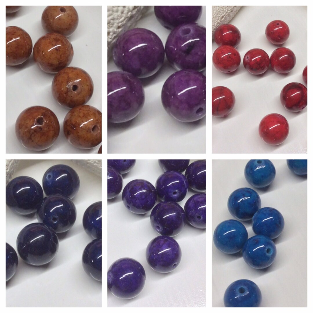 12mm Riverstone Rounds, Upick Color Riverstone Beads, Colorful ...