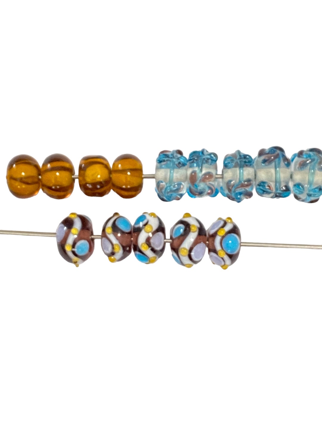 Purple Beads, 5-polka Dot Lampwork Rondelles,14mm Lampwork Glass,purple ...